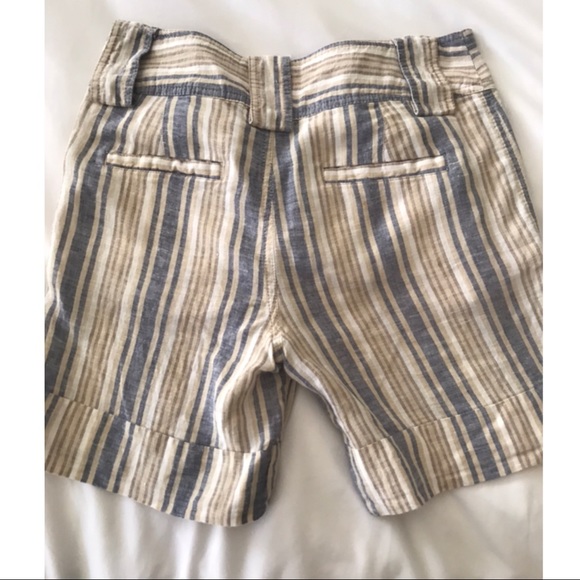 Zara | Shorts | Zara Linen Striped Shorts In Neutral Tones | Poshmark